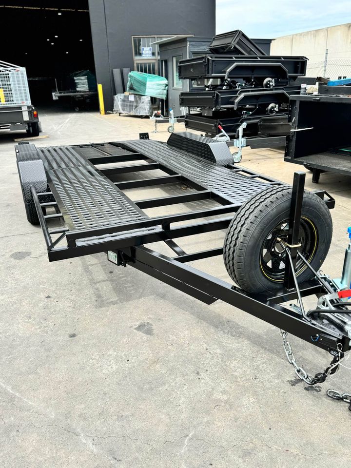 16x6'6 Beaver tail tandem perforated sheet car trailer 3.2 ton GVM ...