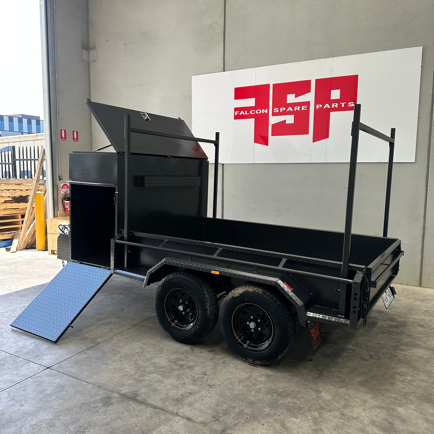 8x5 Tandem Box Trailer with Tool Box, Front & Rear Racks — FSP Trailers and Parts