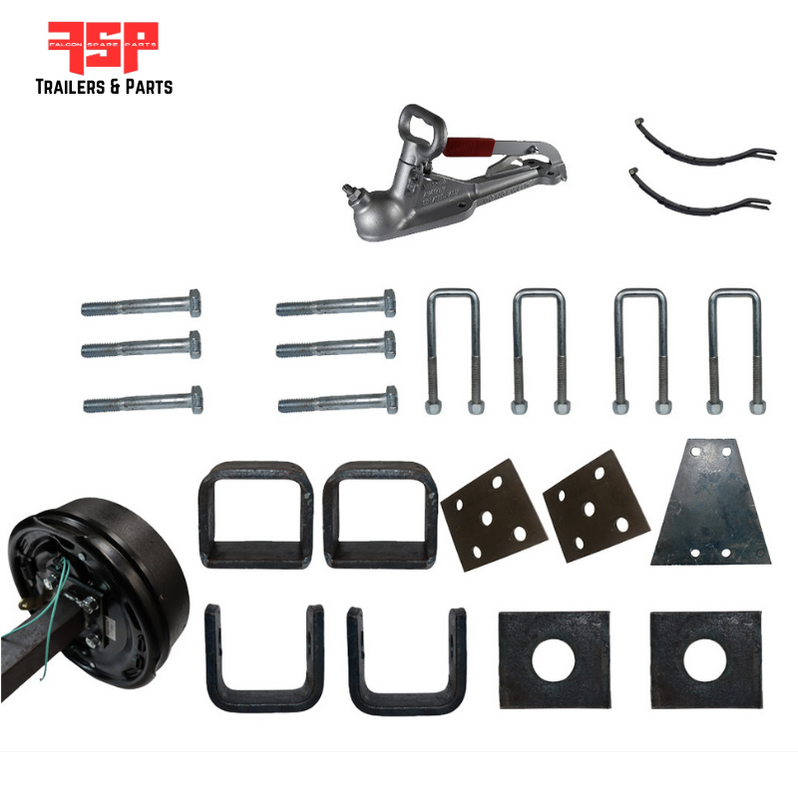 Diy Single Axle trailer kit 1400 Kg rated Solid beam axles (Electric D ...
